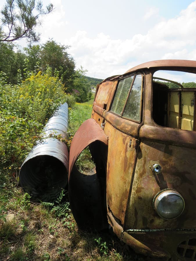 Side View of Rusty Vehicle with Windows Stock Image - Image of vintage ...