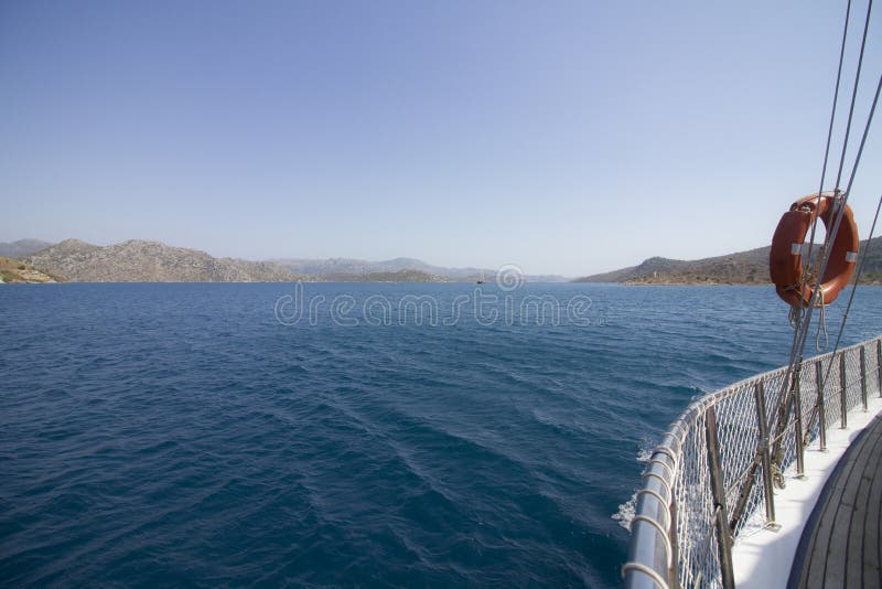 Side View of the Sailboat on the Sea Stock Photo - Image of lifestyle ...