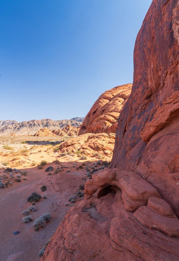 Side View of Sandstone Atlatl Rock in Valley of Fire State Park Nevada ...