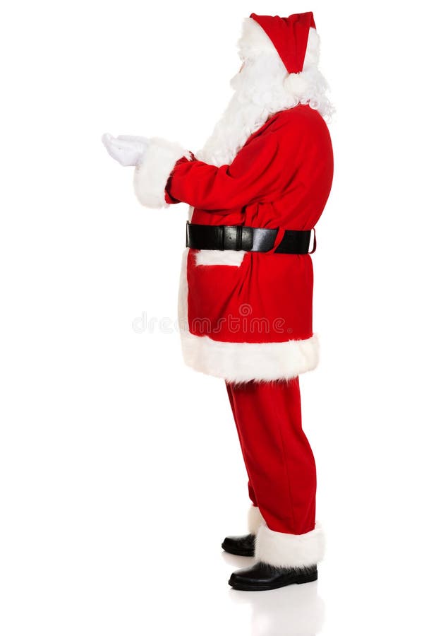 Side View Santa Claus with Open Hands Stock Photo - Image of claus ...