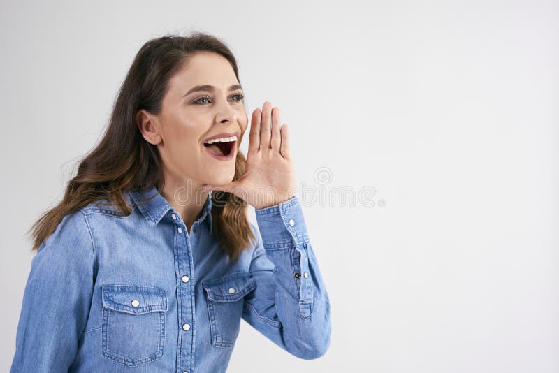 Screaming Woman in Studio Shot Stock Photo - Image of fashion ...