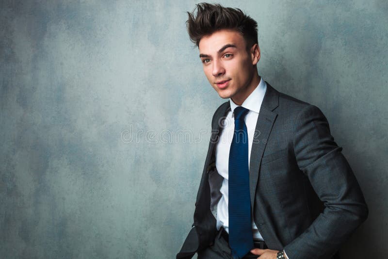 Side View of a Seated Young Businessman Stock Image - Image of business ...