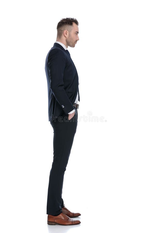Side View of Serious Businessman Looking Forward Stock Image - Image of ...