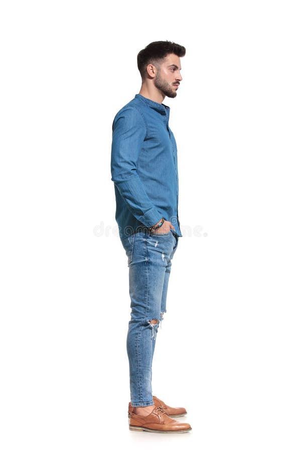 Side View of a Serious Casual Man Standing Stock Photo - Image of brave ... Side View of a Serious Casual Man Standing Stock Photo - Image of brave ...