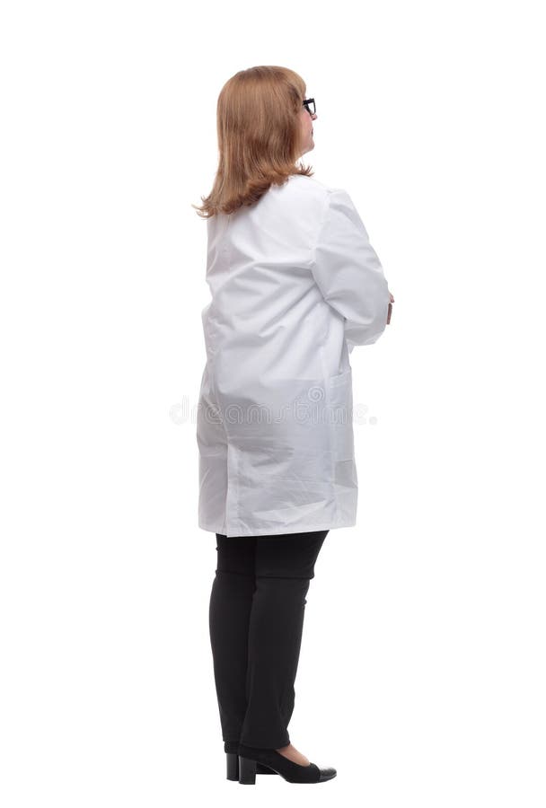 Female Medic with Clipboard . Isolated on a White Background Stock ...