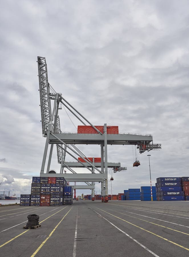 Containers Ready for Shipping Editorial Stock Photo - Image of medium ...