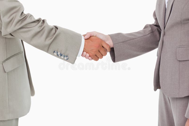 Asian Businessman Handshake with Fighting Shadow Stock Photo - Image of ...