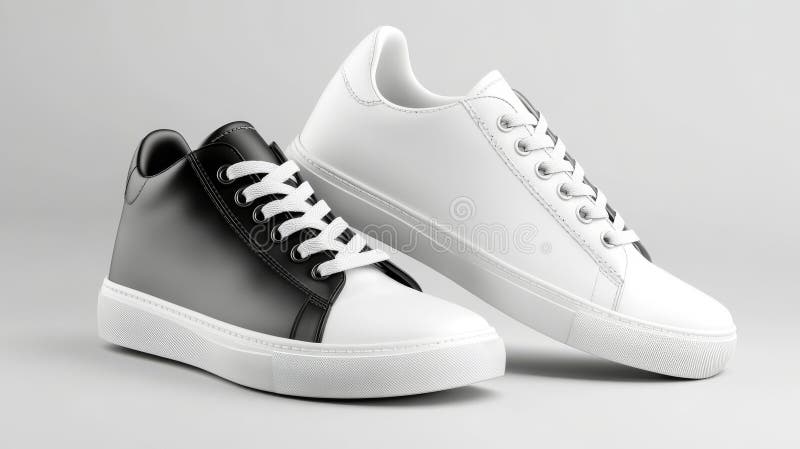 A Side View of Shoes, Presented on a White Background, with Sharp and ...