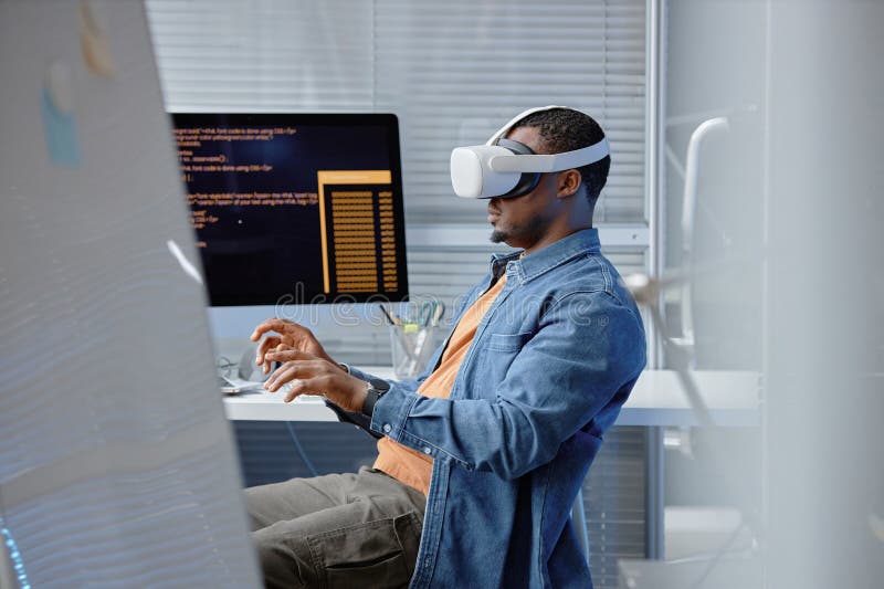 Programmer in VR Goggles during App Testing Session Stock Photo - Image ...
