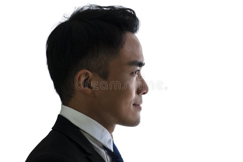 Side View Silhouette of Business Man Isolate on White Stock Photo ...