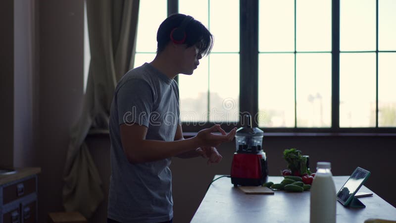 Side View Silhouette of Young Asian Man Explaining Business Idea at ...