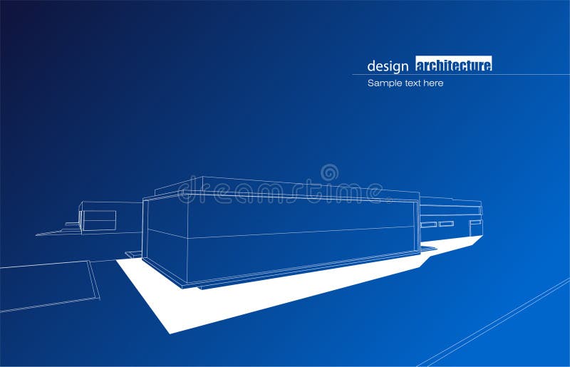 Side View of Simple Cubic Structure of the Industrial Warehouse. Stock ...