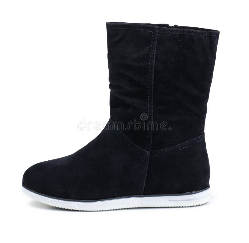 Side View of Black Suede Boot Stock Image - Image of design, beautiful ...