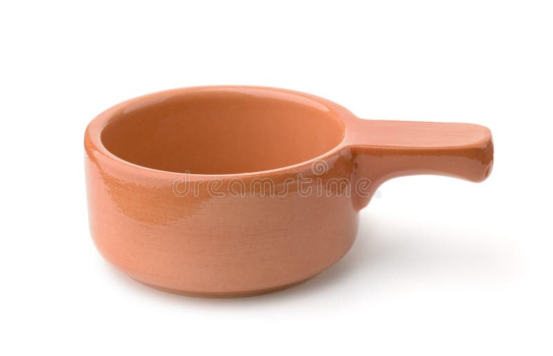 Side View of Single Handle Clay Stew Pot Stock Image - Image of ...