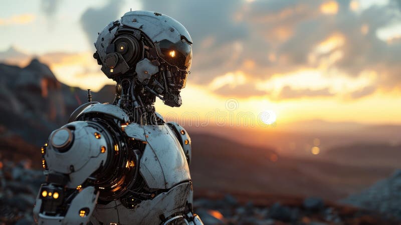 The Side View of the Single Humanoid Robot that Has Been Explored Land ...