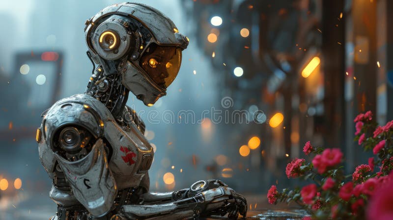 The Side View of the Single Humanoid Robot that Has Been Explored Land ...