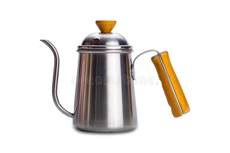 Side View of Single Stainless Coffee Drip Kettle Stock Image - Image of ...