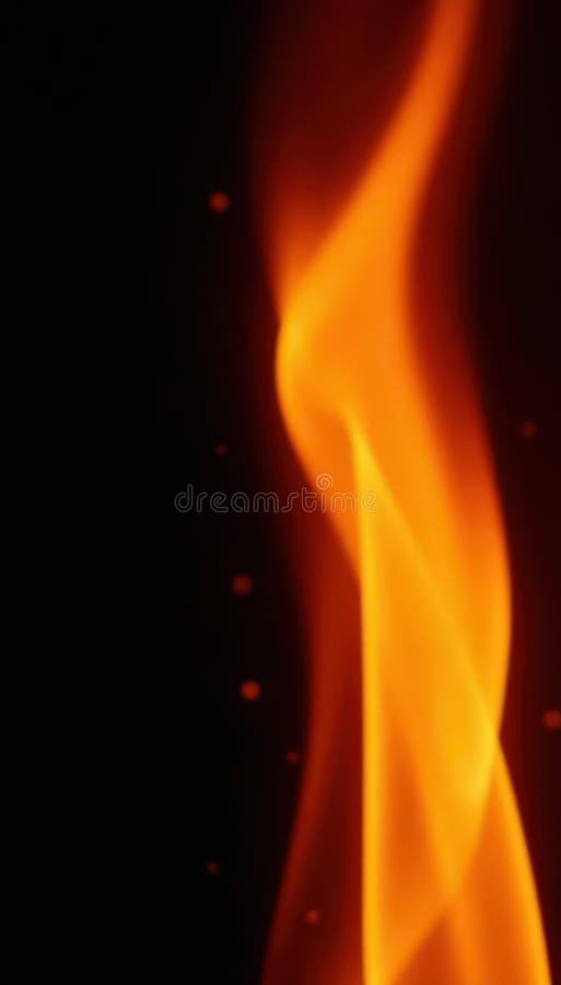 Side View of a Slow Motion Flame Flash, Isolated on Black , Art ...