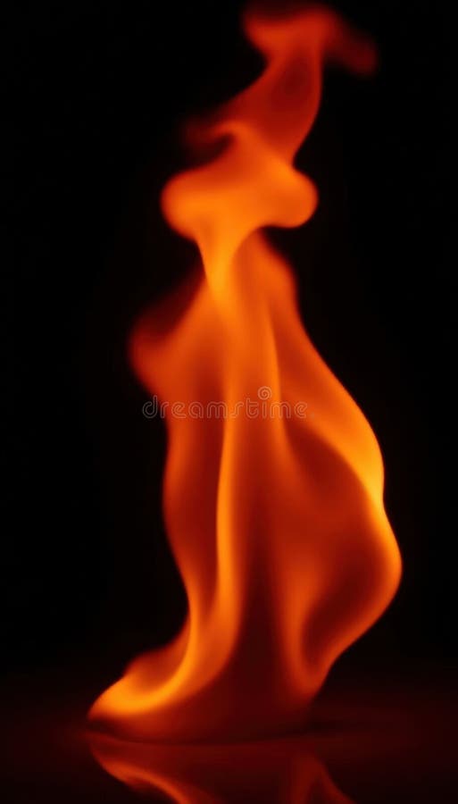 Side View of a Slow Motion Flame Flash, Isolated on Black , Combustion ...