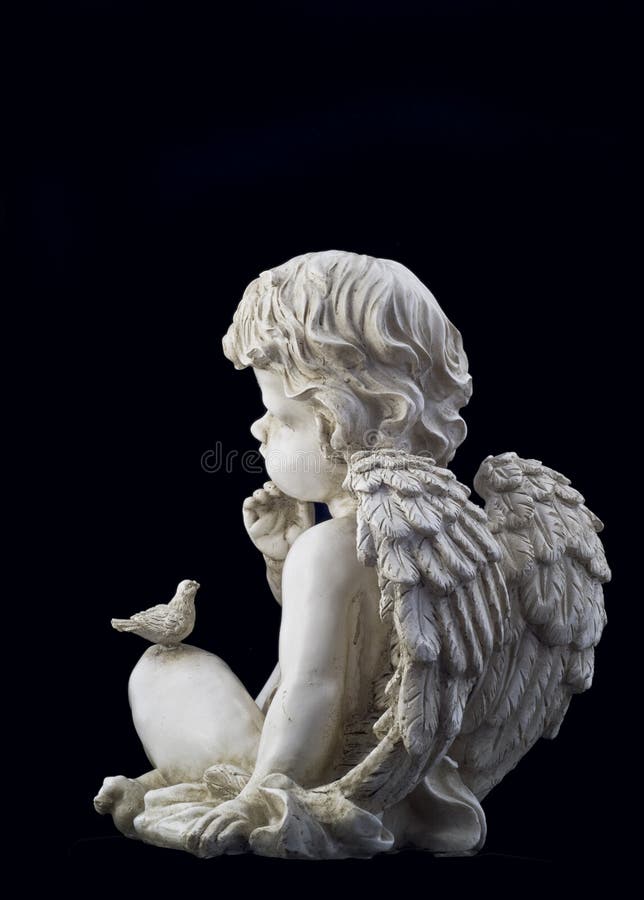 Side view of small angel stock image. Image of praying - 10934727