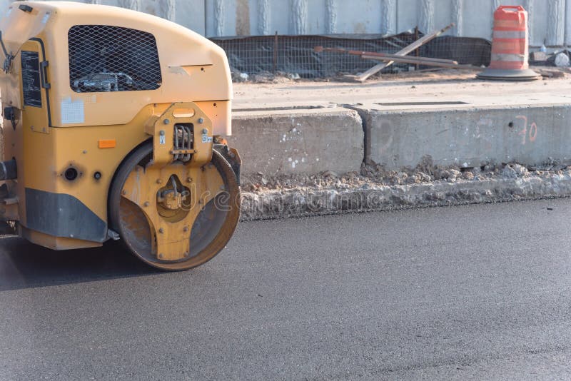 Working Ride on Roller Asphalt Compactor Stock Image - Image of ...