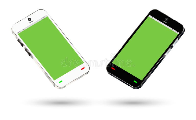 Side View of a Smartphone with a Green Screen Stock Vector ...