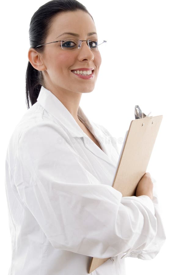 Side View Smiling Doctor Writing Pad Stock Photos - Free & Royalty-Free ...