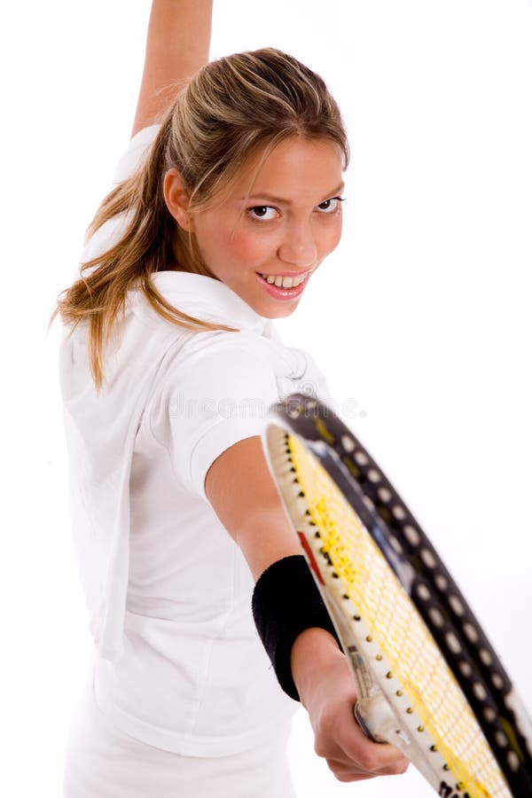 Side View Smiling Tennis Player Racket Stock Photos - Free & Royalty ...