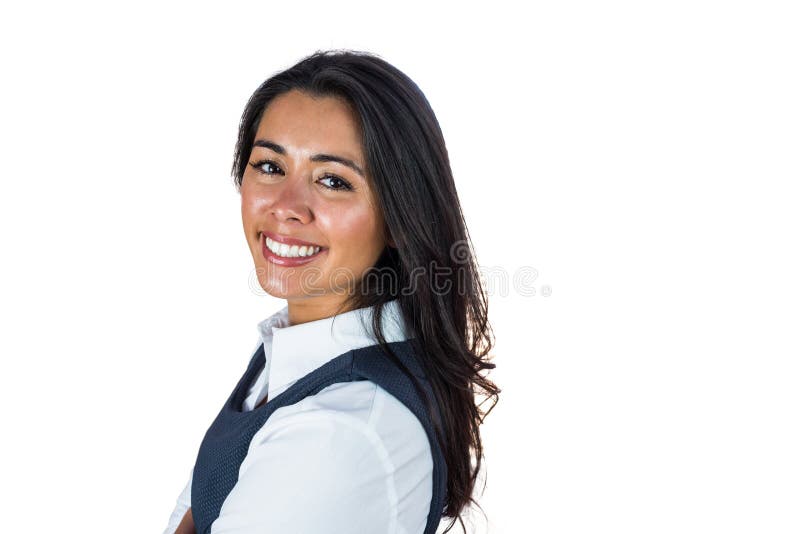 Side View of a Smiling Woman Stock Photo - Image of shot, empty: 60547604