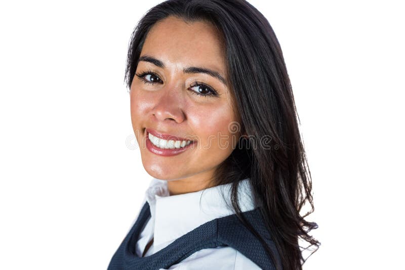 Side View of a Smiling Woman Stock Image - Image of attractive ...