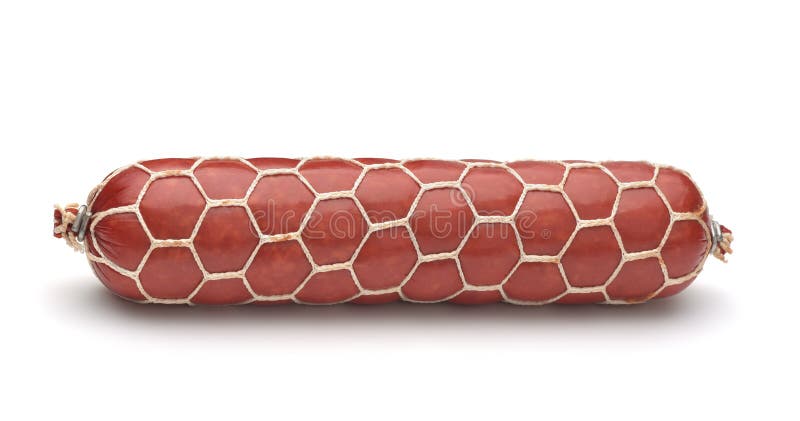 Side View of Smoked Sausage in String Net Stock Image - Image of ...