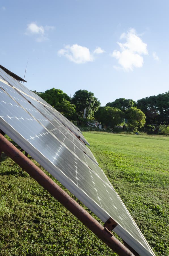 Line of Solar Power Plant Panels Stock Image - Image of industry, plant ...