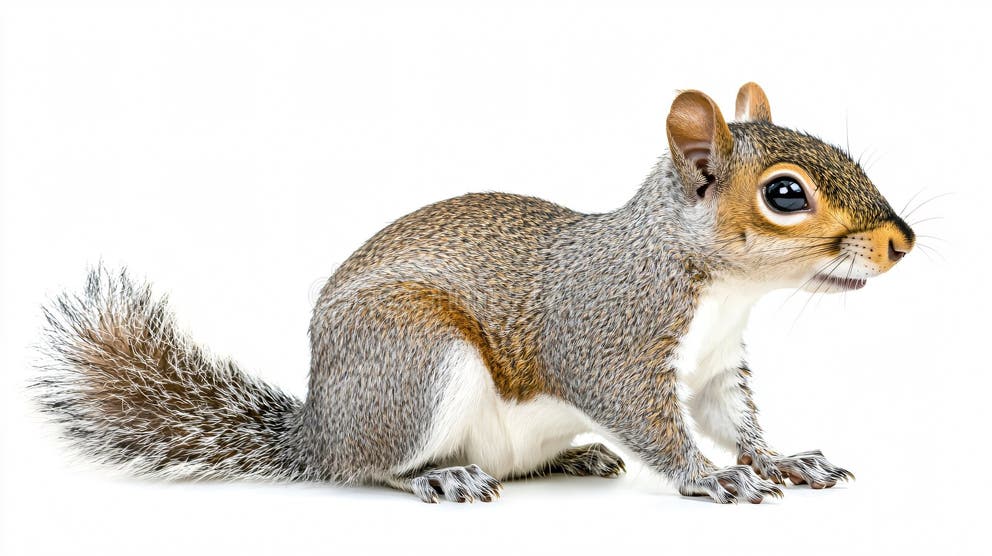 Side View of Squirrel Isolated on White Background for Professional Use ...