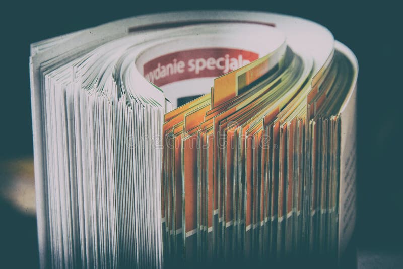 Side View of a Stack of Magazines Stock Photo - Image of articles ...