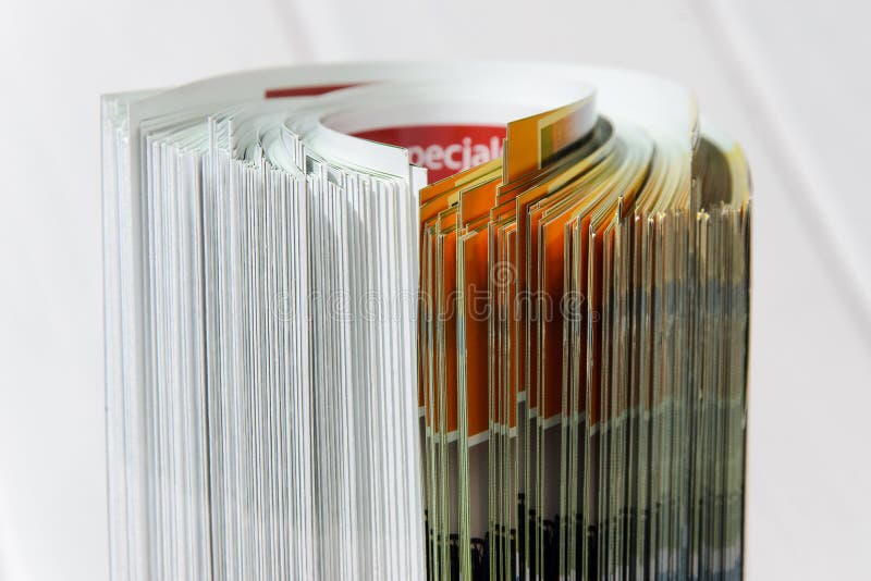 Side View of a Stack of Magazines Stock Photo - Image of journal ...