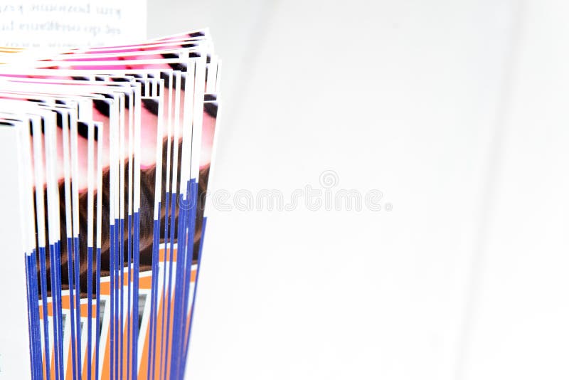 Side View of a Stack of Magazines Stock Image - Image of closeup ...