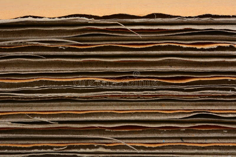 Side View of a Stacked Cardboard Stock Image - Image of cardboard ...