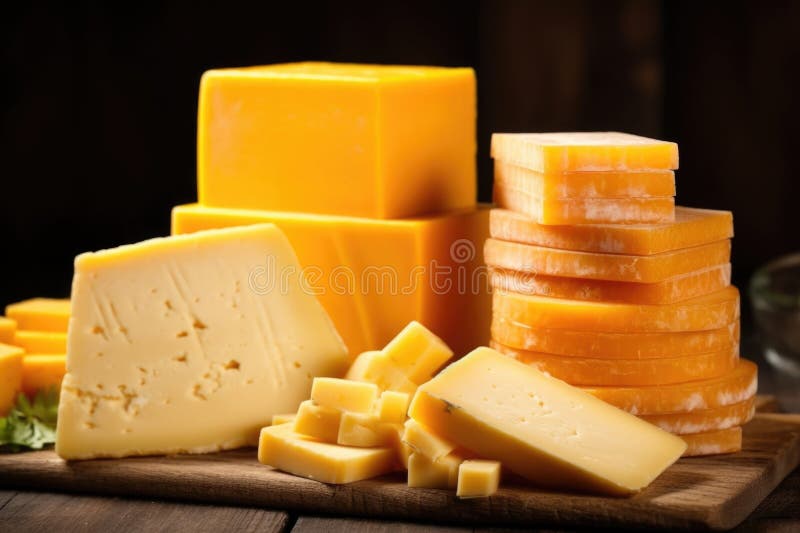 Side View of Stacked Cheese with Detailed Texture Stock Illustration ...
