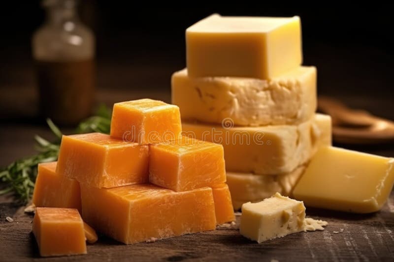 Side View of Stacked Cheese with Detailed Texture Stock Illustration ...