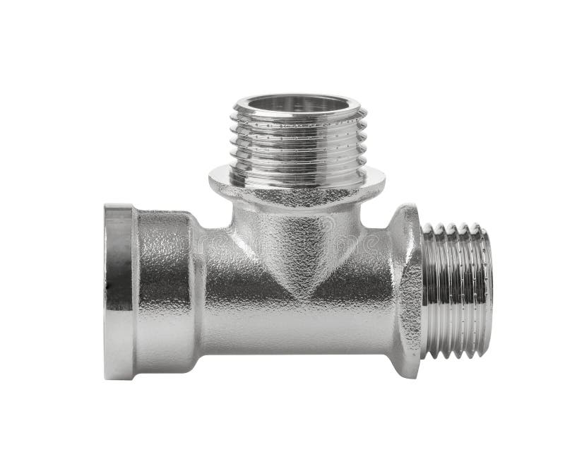 Stainless Steel Threaded Tee Fitting Stock Image - Image of isolated ...