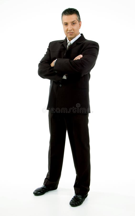 Side View of Standing Adult Ceo Looking at Camera Stock Image - Image ...