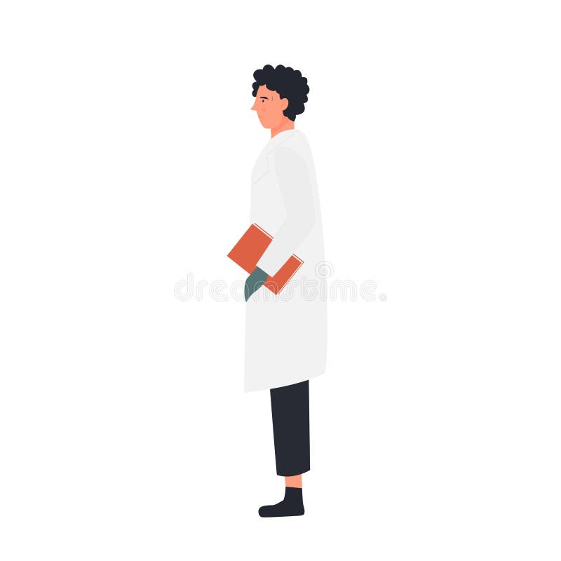 Side View of Standing Scientist Stock Vector - Illustration of ...