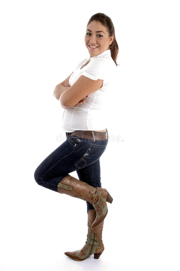 Side View of Standing Woman Stock Image - Image of charming, concept ... Side View of Standing Woman Stock Image - Image of charming, concept ...
