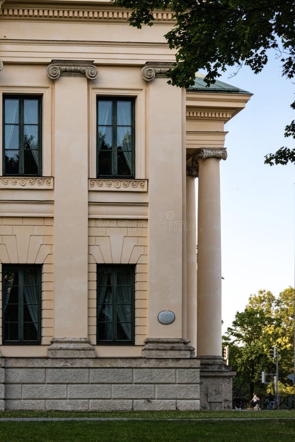 Stately Stone Building In Munich With Columns Stock Photo - Image of ...