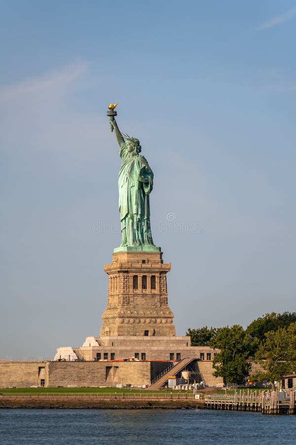 Side View of the Statue of Liberty on the Island Stock Photo - Image of ...