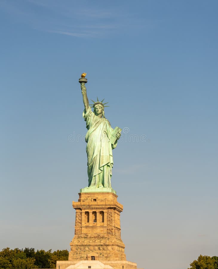 Side View of the Statue of Liberty on a Plinth Stock Image - Image of ...