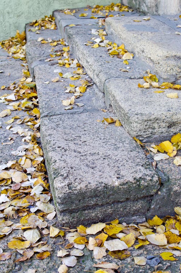 Side View of the Steps of the Old Gray Stone Blocks Stock Image - Image ...