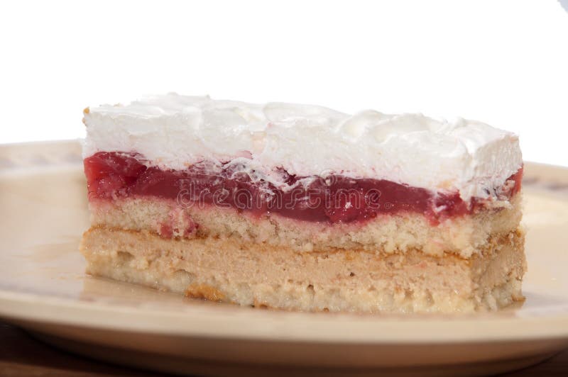 Side View of Strawberry Cake with White Cream Stock Image - Image of ...