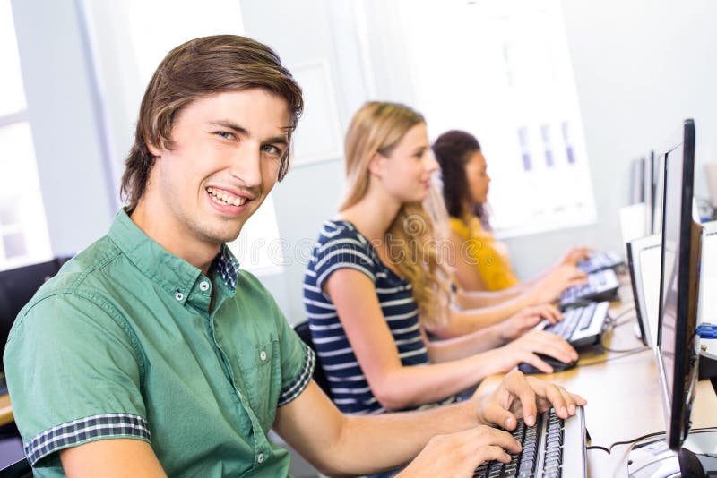 265 Students Typing Keyboard Computer Class Stock Photos - Free ...