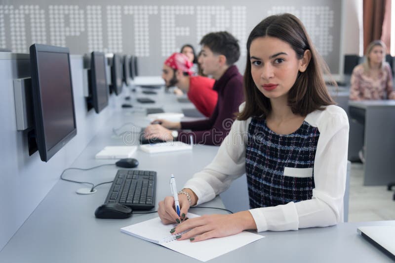 Group of University it Technologies Students Working on Practice ...